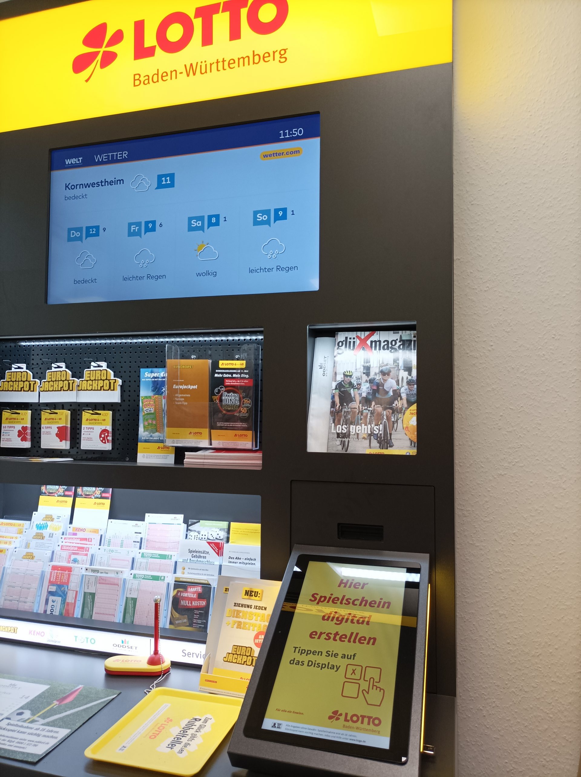 Neue Lotto-Wand: Übersichtlich, informativ, digital